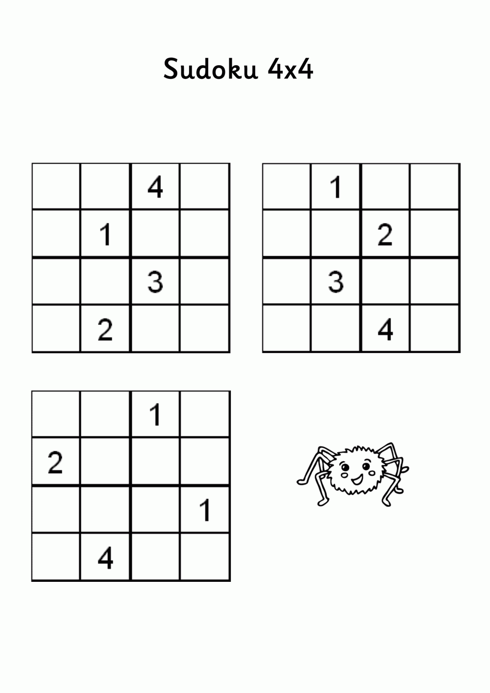 Sudoku Simple Sudoku Printable 4 4 Sudoku Printables