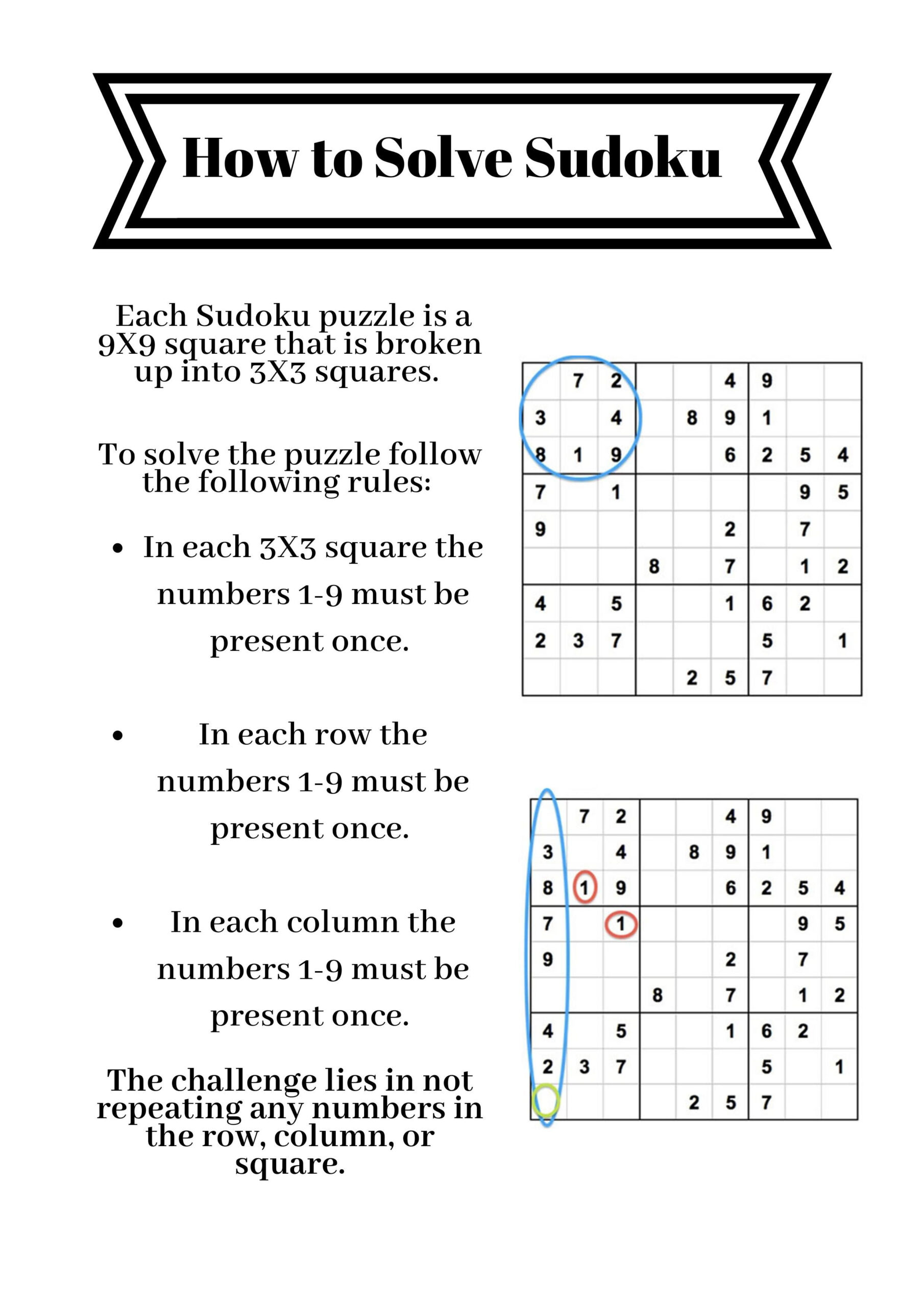 Easy To Follow Instructions For Solving Sudoku Puzzles Sudoku Sudoku