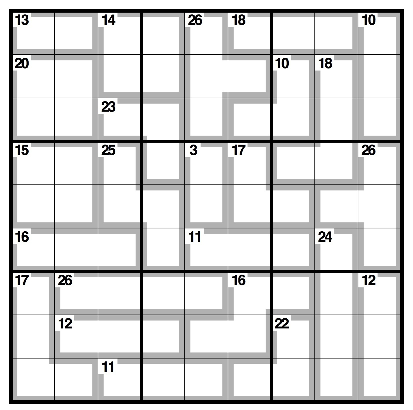 Killer Sudoku Printable Krazydad Sudoku Printables