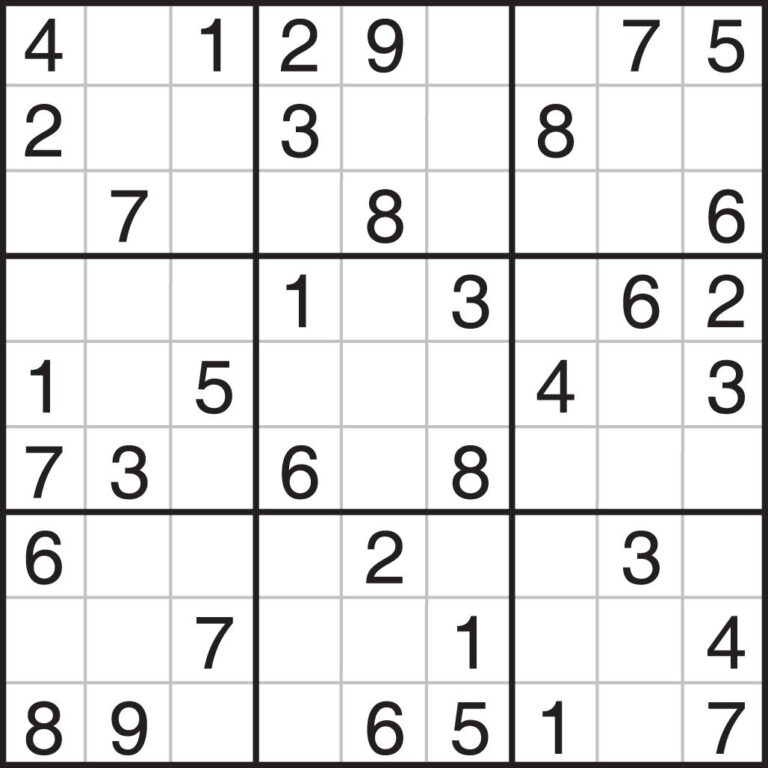 Printable Sudoku Puzzle With Answer Key Printable Crossword Puzzles printable-sudoku-puzzle-with-answer-key-printable-crossword-puzzles