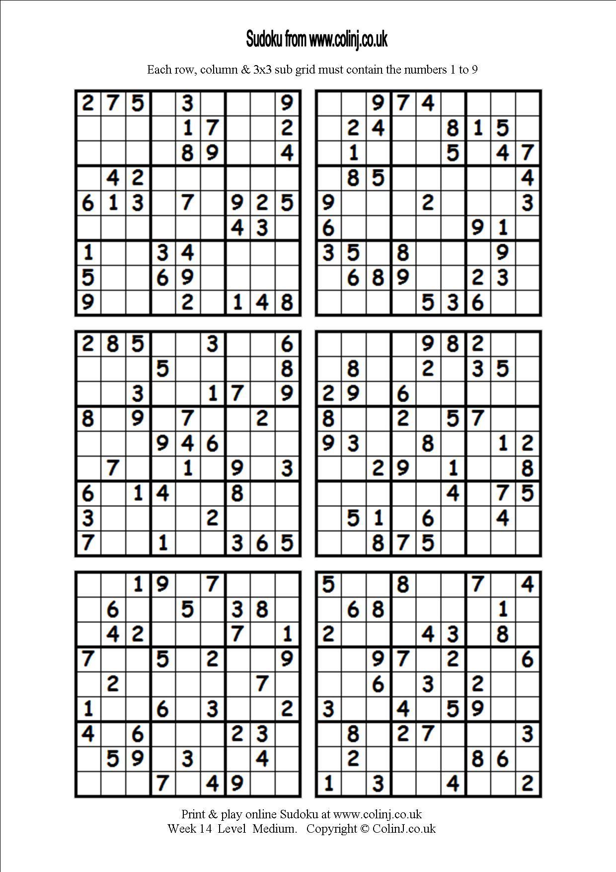 Printable Sudoku 4 Per Page Sudoku Printables