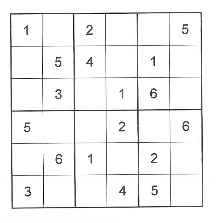 6 Number Sudoku Printable Sudoku Printables